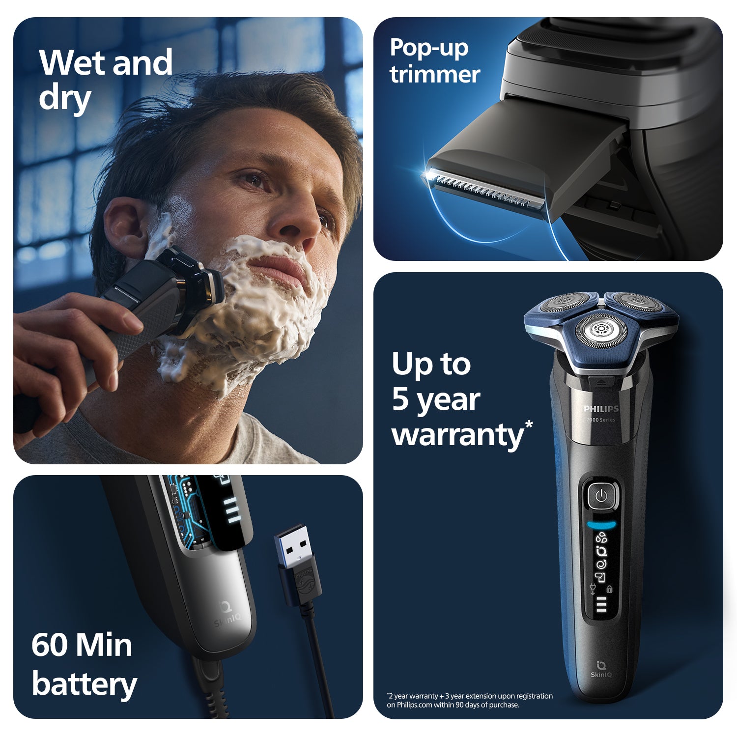 Electric Shaver for Men | Close shave, advanced skin protection with a ...