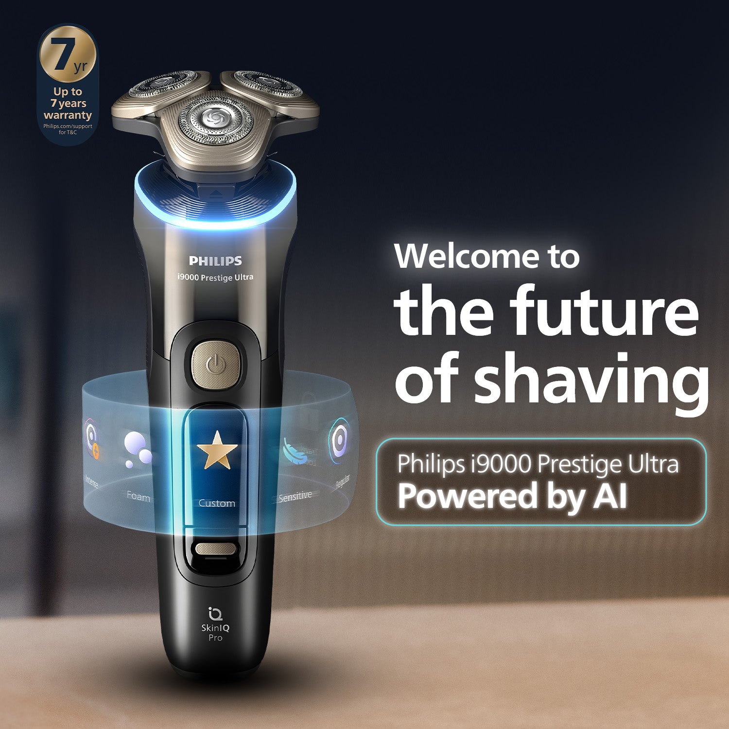 Philips Shaver i9000 Prestige Ultra, Wet & Dry Electric Shaver, Dark S – Philips Care